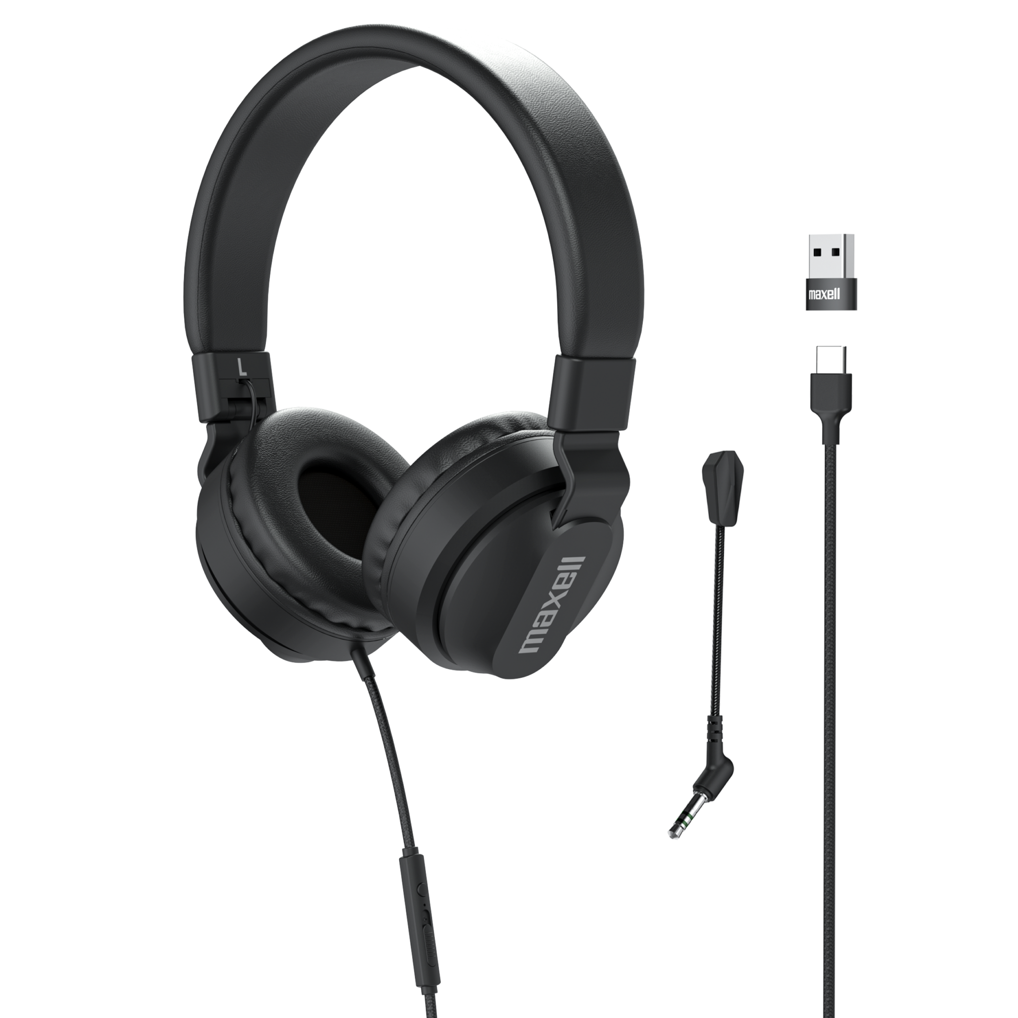 USB-C Headphone w/ Boom Mic - Maxell USA